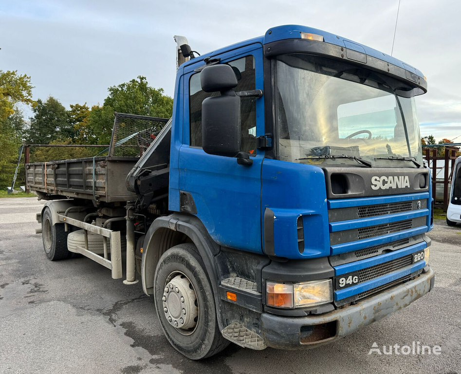 Scania P94 220 / TIPPER / HIAB 071 / Full Steel / Manual kiper