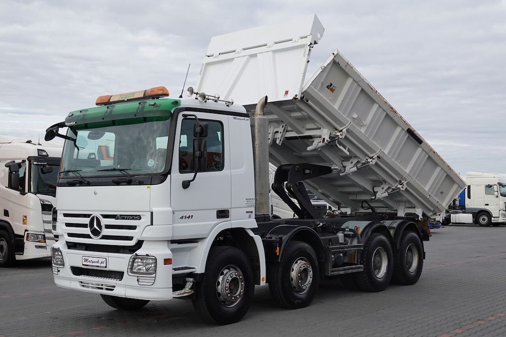 Mercedes-Benz ACTROS 4141 / 8x4 / WYWROTKA / HYDROBURTA / BORDMATIC / MEILLER kiper