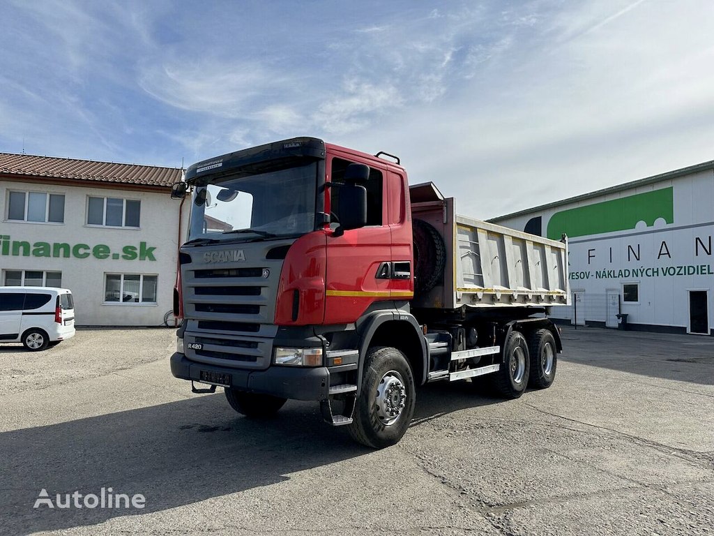 Scania R420 6x6 trojstranný vyklápač 12 m3 VIN 080 kiper