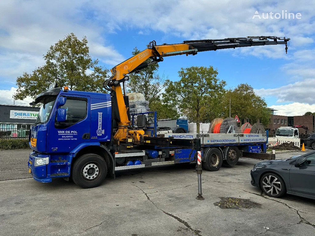 Renault Premium 410 6X2 FASSI F360 - 6 + REMOTE CONTROL TÜV TILL 06-2025 kamion s ravnom platformom