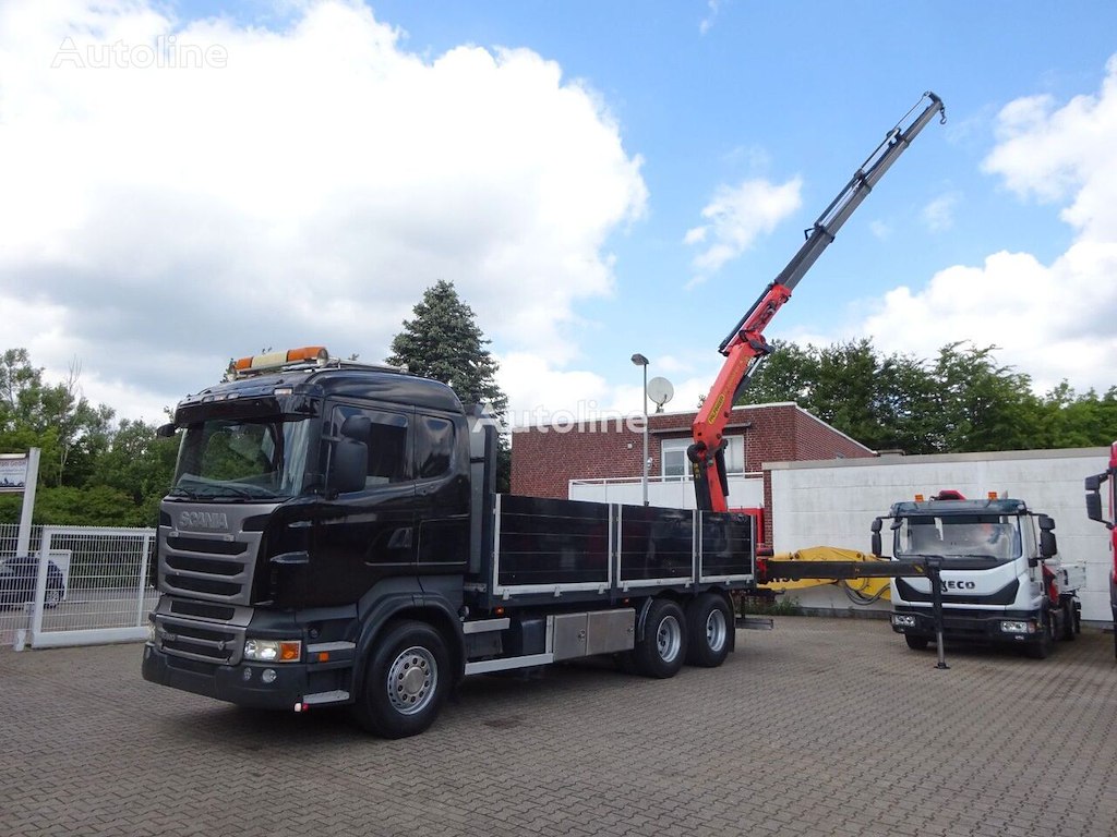 Scania R620 Flatbed + crane PK 22002 EH 6x2 kamion s ravnom platformom