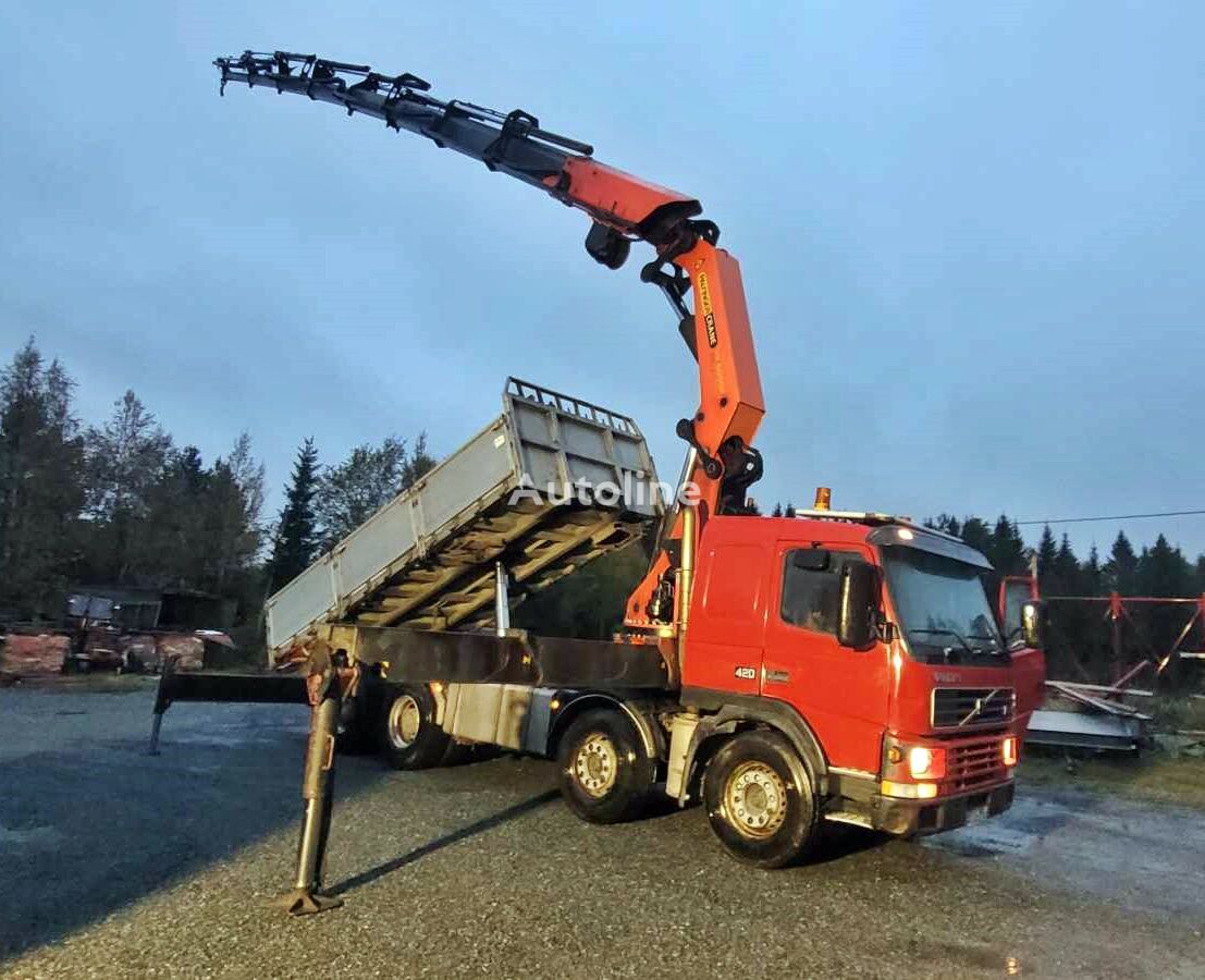 Volvo FM480 *8x4 *DUMPER + crane PK 60002 (2007y.) *WINCH *BED 5.6m kamion s ravnom platformom