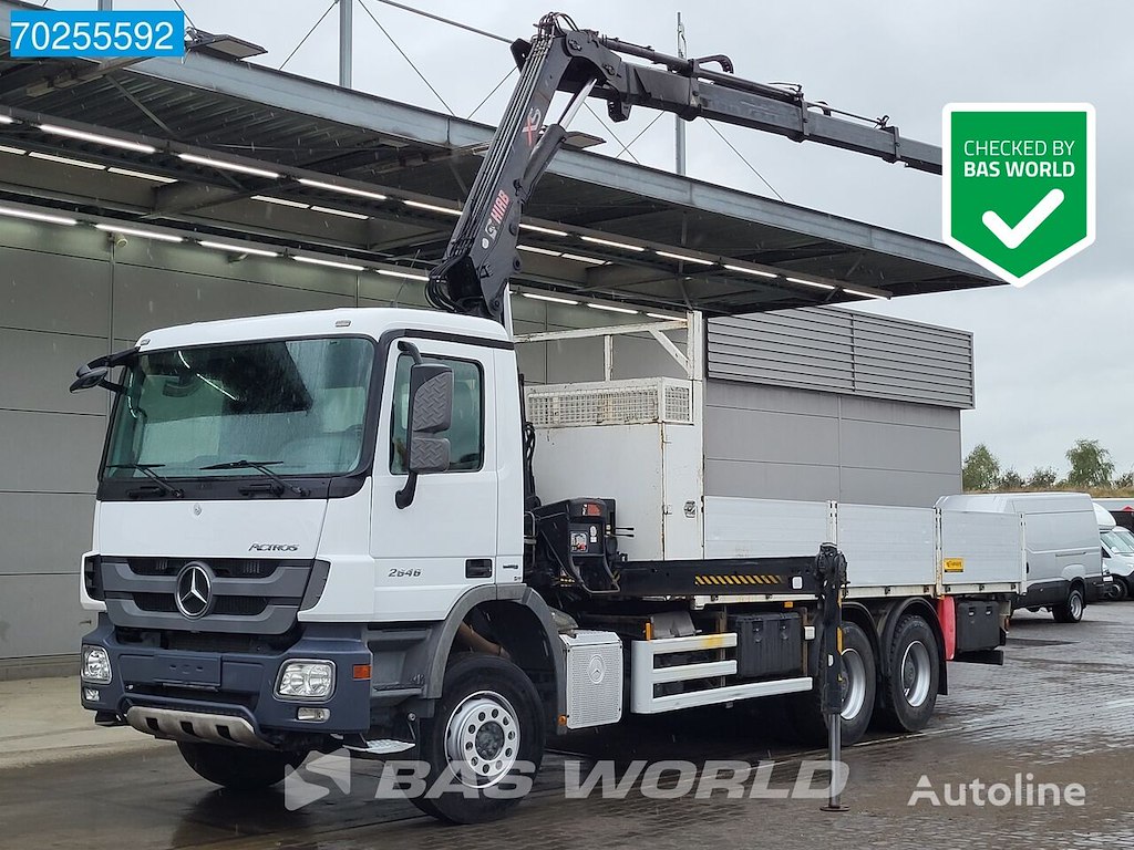 Mercedes-Benz Actros 2646 6X4 Hiab 166B-3 Hiduo Retarder Big-Axle Steelsuspens kamion s ravnom platformom