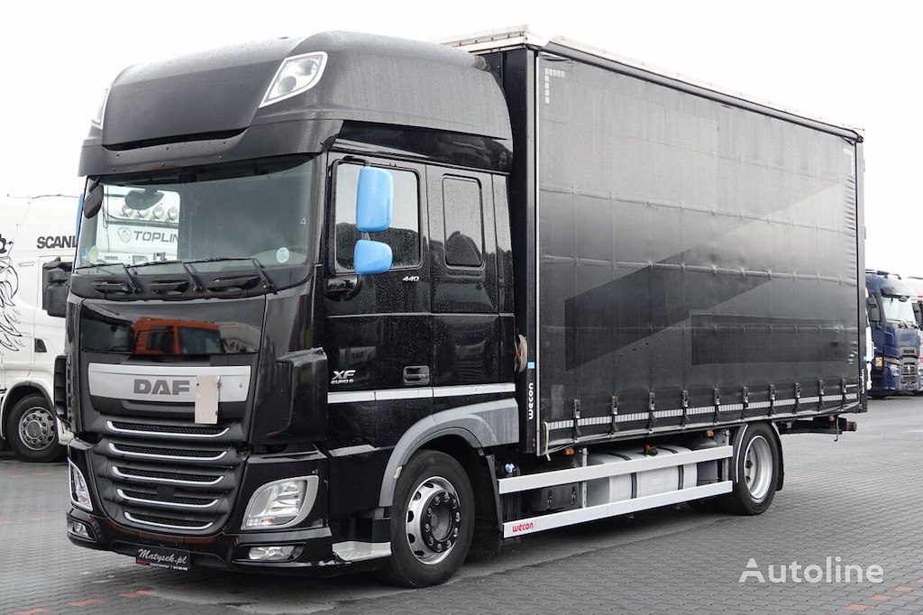 DAF XF 440 / FIRANKA- 6,5m / 2017 ROK / EURO 6 / ŁADOWNOŚĆ: 8 600 KG kamion sa klizna zavesa cerada