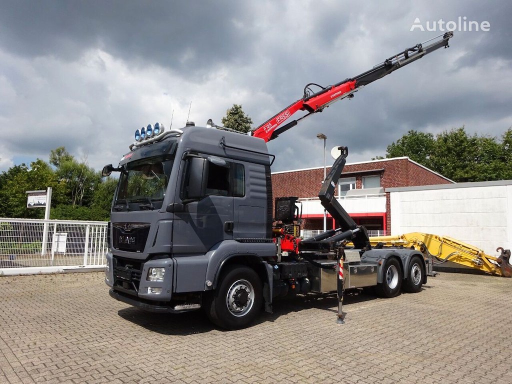 MAN 26.500 Hook lift truck + crane Fassi F125A 6x2 kamion rol kiper