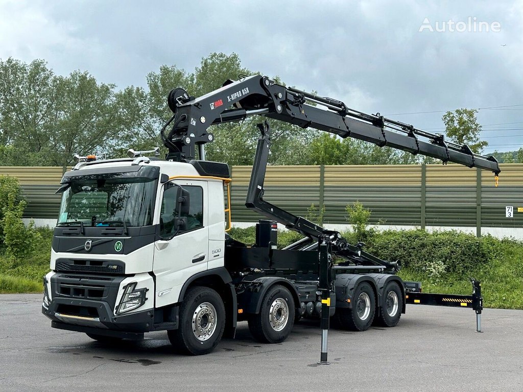 Novi Volvo FMX 500 8x4 Abrollkipper + Kran Hiab 658-6 kamion rol kiper