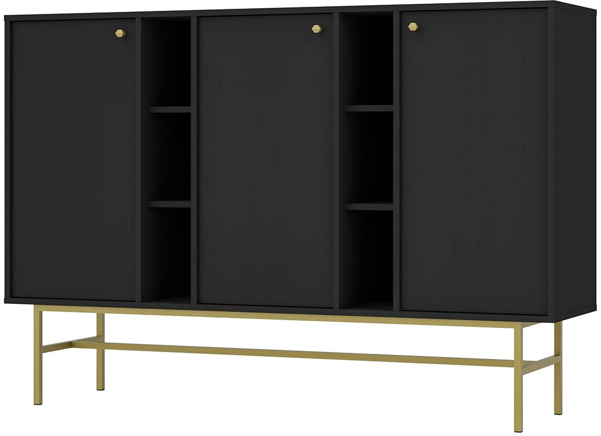 Tokyo 3 3D komoda 3vrata 157,7x40,8x107,5 crna 823