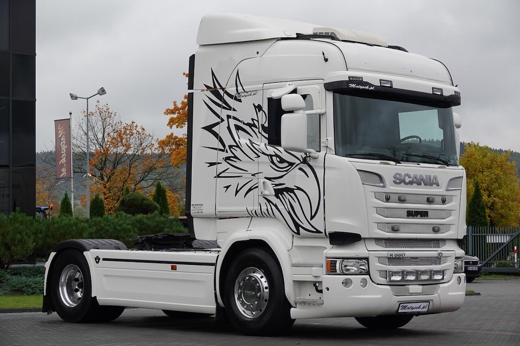 Scania R 580 / V8 / RETARDER / CAŁA NA PODUSZKACH / I-PARK COOL/ SKÓRY tegljač