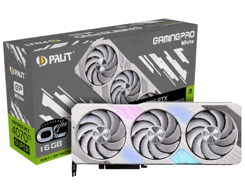 PALIT nVidia GeForce RTX 4070 Ti Super 16GB 256bit RTX4070Ti Super GamingPro WHITE OC grafička karta