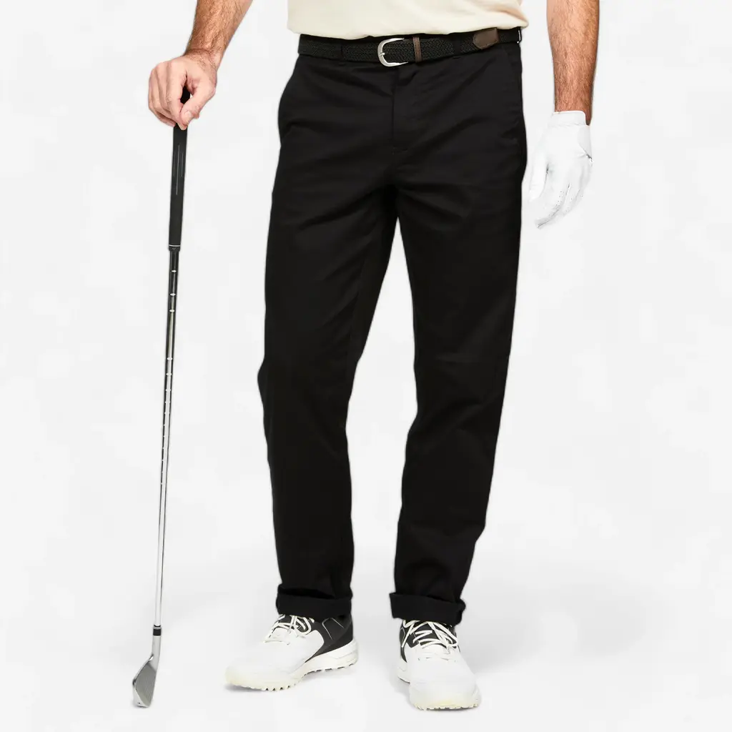 PANTALONE ZA GOLF MW500 MUŠKE OD KEPERA - CRNE