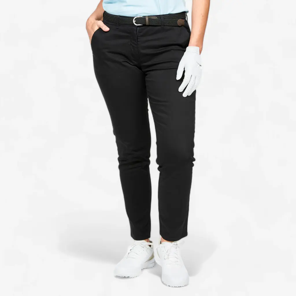 Pantalone za golf MW500 ženske - crne