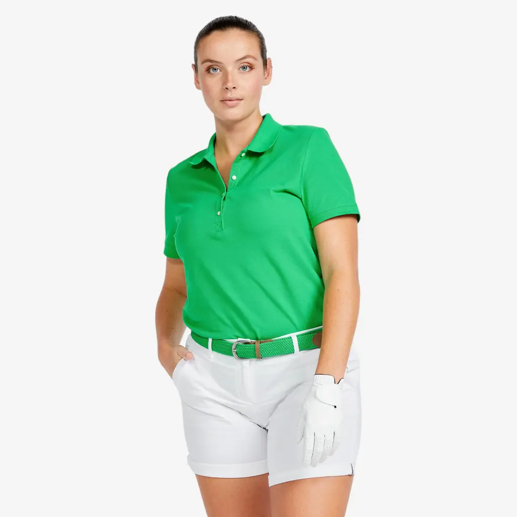 POLO MAJICA ZA GOLF MW500 ŽENSKA KRATKIH RUKAVA - ZELENA