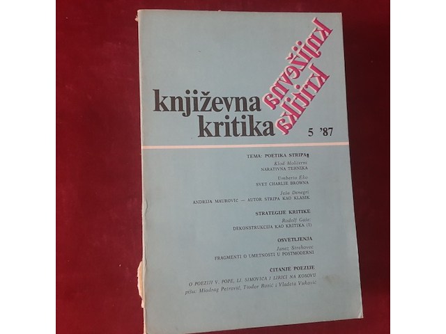 170 Književna kritika 5 / 87 - POETIKA STRIPA