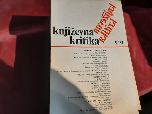 170 KNJIŽEVNA KRITIKA 5 / 81