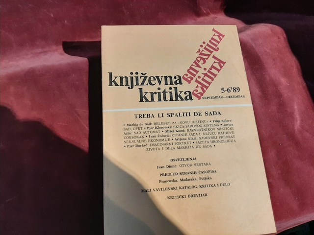 170 KNJIŽEVNA KRITIKA 4 / 89