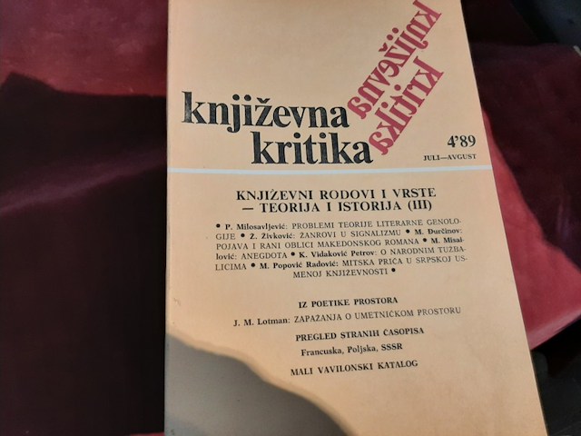 170 KNJIŽEVNA KRITIKA 4 / 89