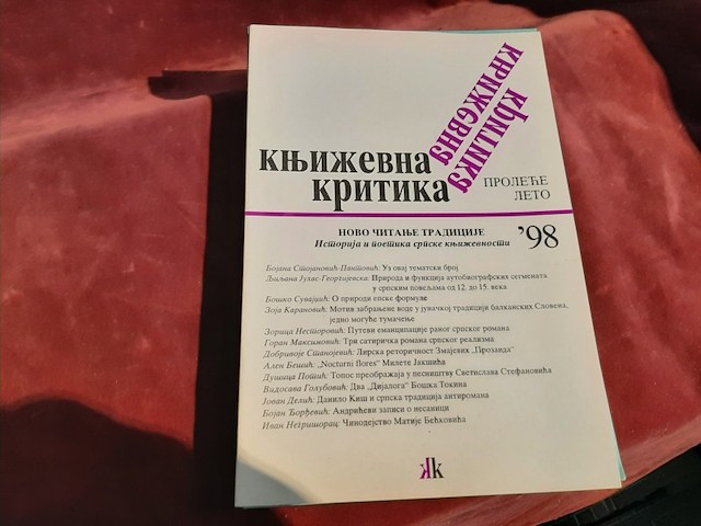 170 KNJIŽEVNA KRITIKA prolece leto 98