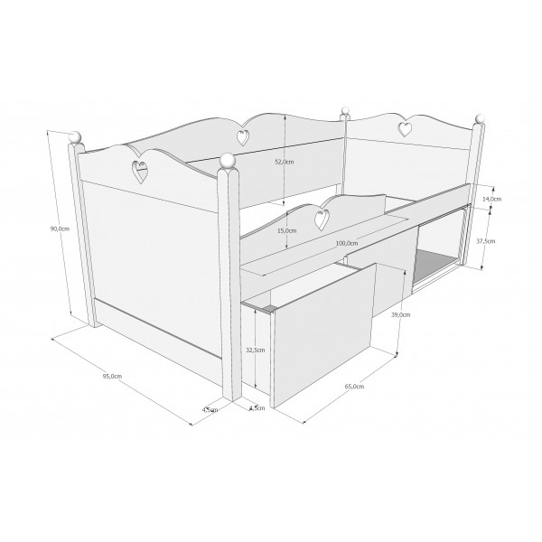 Krevet BELLA 200x90cm sa fiokama