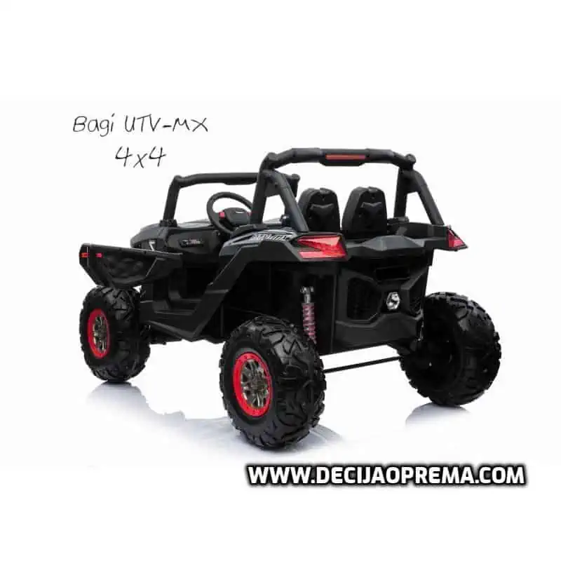 Bagi UTV MX 4 X 4 auto na akumulator za decu Crni