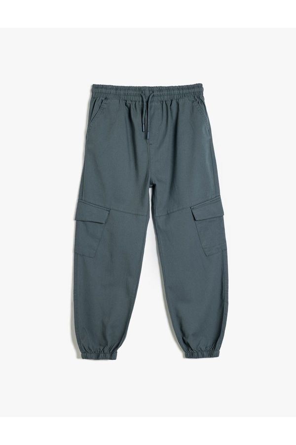 Koton Cargo Jogger Pants with Pockets and Tie Waist