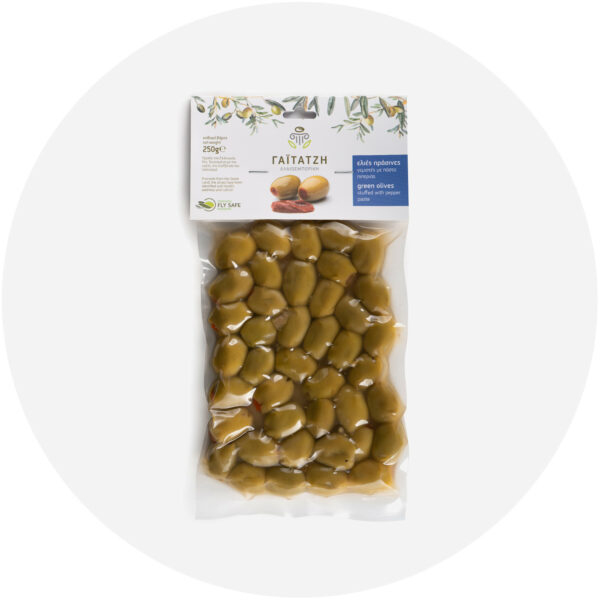 Zelene Masline punjene sa pastom od paprike 250gr