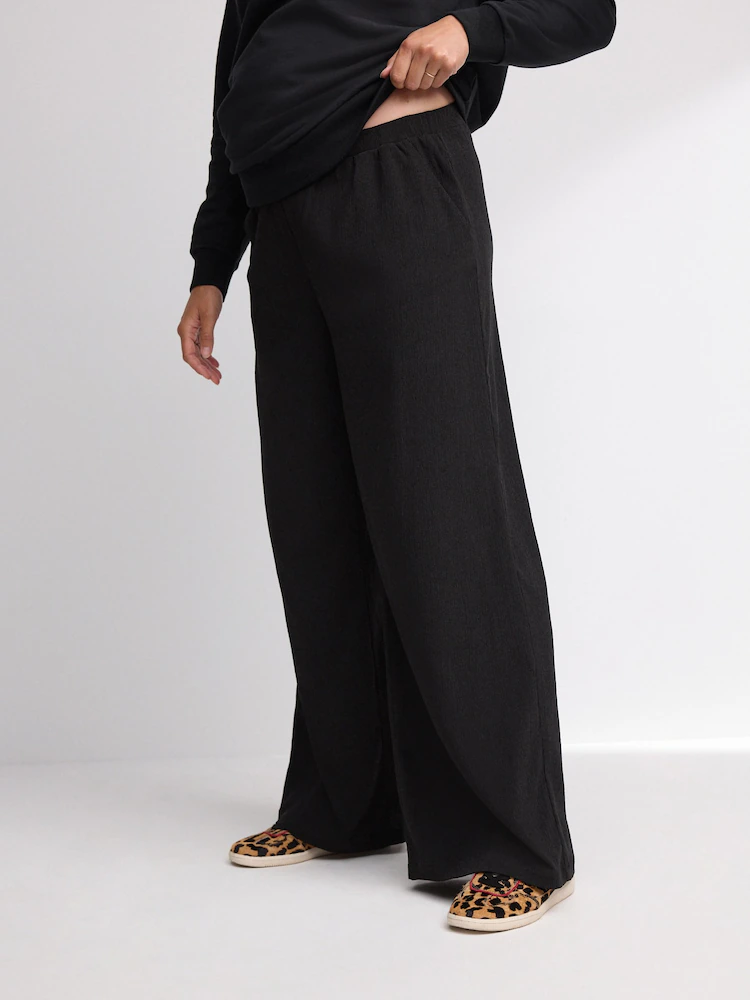 Black Maternity Wide Leg Trousers