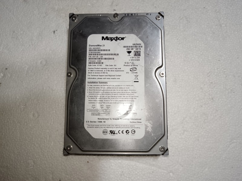 maxtor 250 giga sata 100%100%