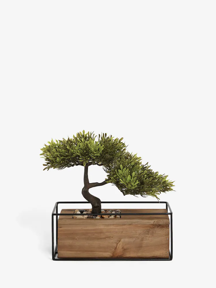 Bronx Bronx Artificial Bonsai Tree Plant In Wooden Pot