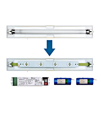 Set 4k1V ERT LED traka + LPK 1h-8h + 2k 3,2V/3,3Ah
Set za konverziju sa jednom baterijom SC 1h/3h/8h za pretvaranje 8V LL svetiljki u LED, vreme autonomije podesivo: 1h:520lm, 3h: 520lm, 8h:200lm...