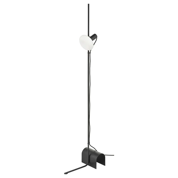 Pod.lampa i sijalica, crna/u obliku krofne opal bela