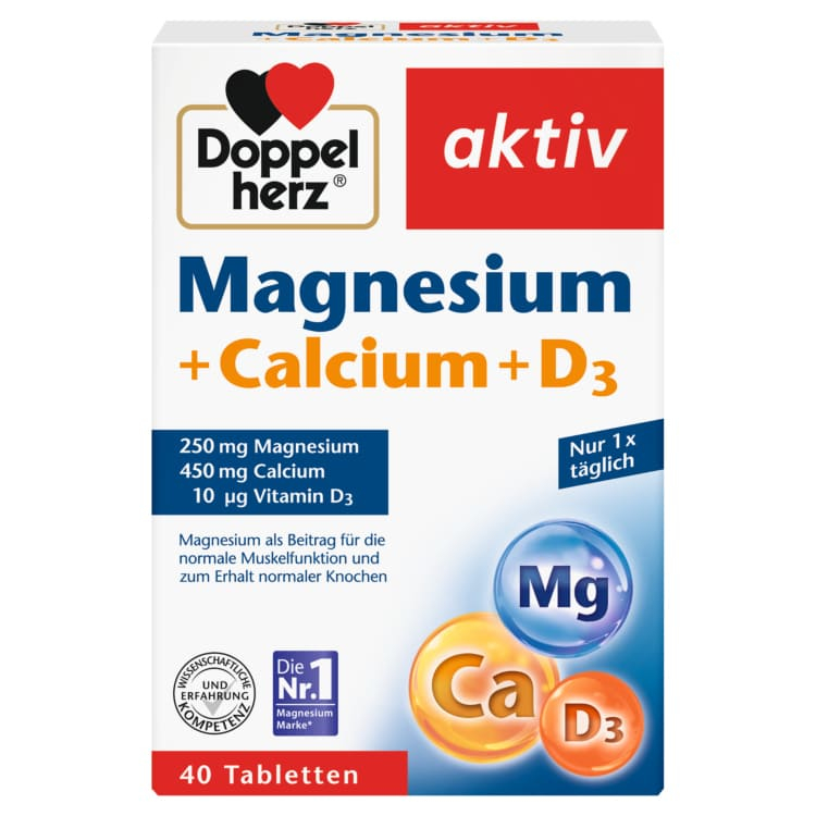 Doppelherz Aktiv Magnesium + Calcium + D3 40 tableta