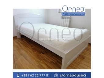 Krevet Queen beli + dušek Memory fleks 120x200