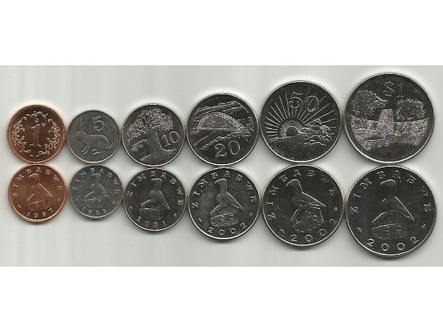 Zimbabwe 1997/2002. set kovanica UNC