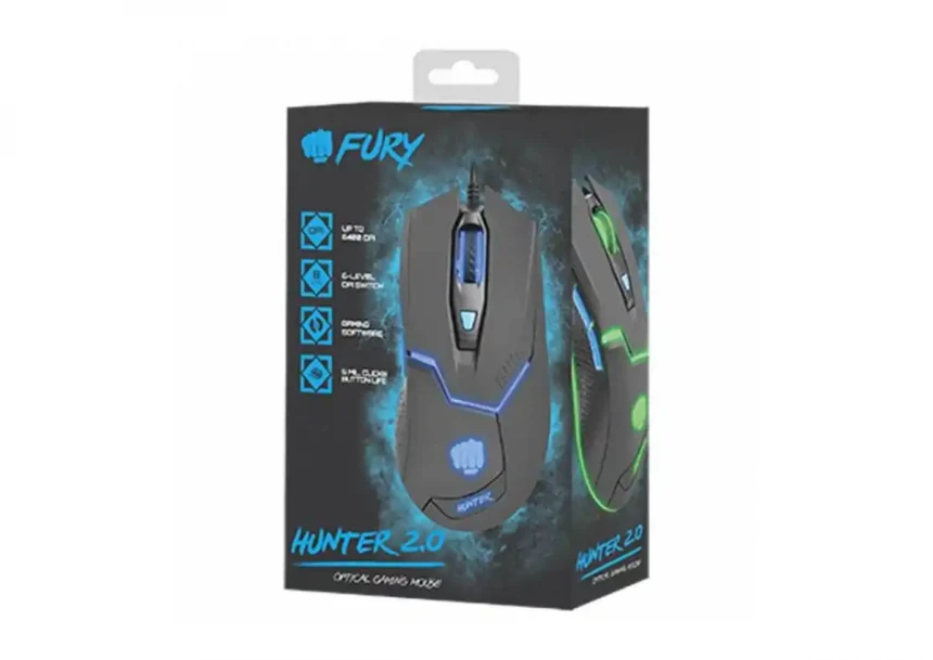 Miš Fury Hunter 2.0 6400 DPI USB RGB