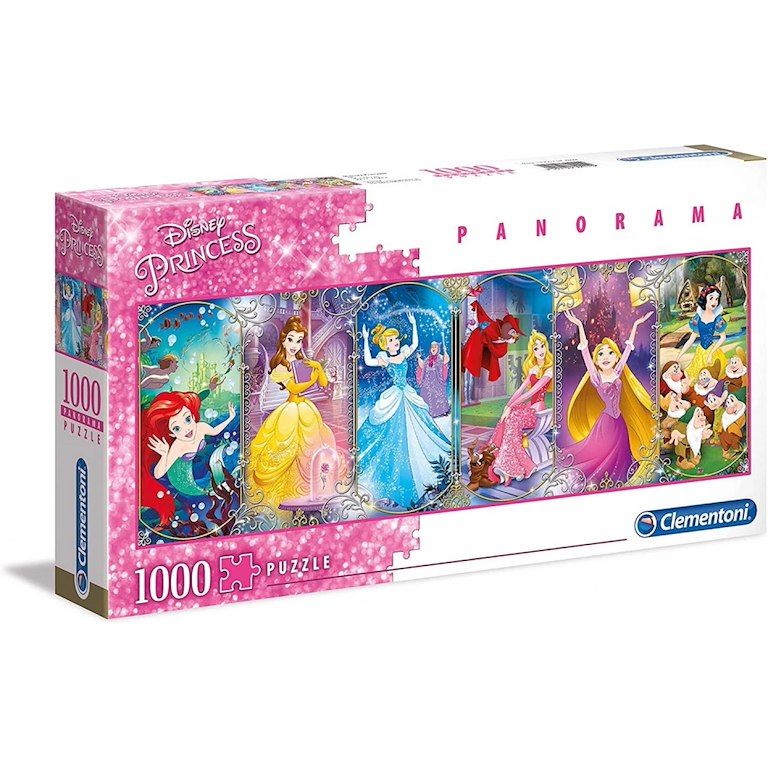 SLAGALICA PUZZLE DISNEY PRINCESS PANORAMA 1000PCS CLEMENTONI 39444