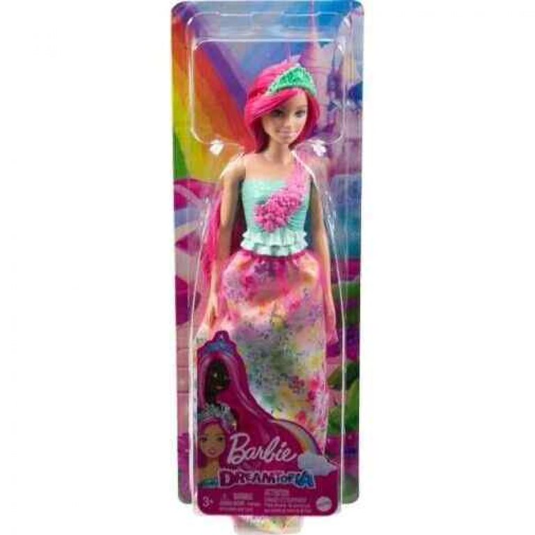 BARBIE LUTKA DREAMTOPIA PINK KOSA