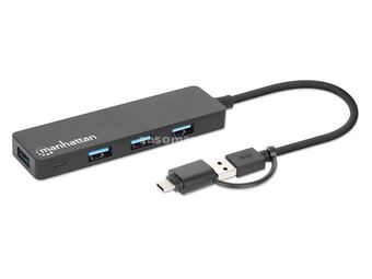 Manhattan 4-Port USB 3.0 Type-C, Type-A Combo Hub