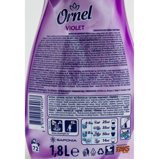 ORNEL VIOLET OMEKŠIVAČ 1800ML