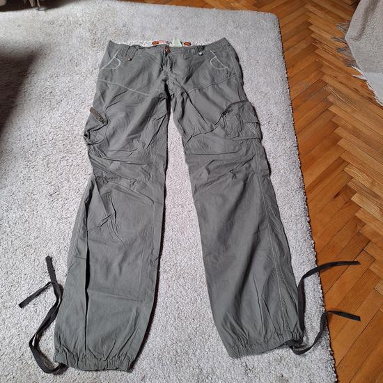 Maslinaste pantalone sa dzepovima XL