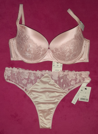 Tezenis roze sjajni cipka 75C/M NOVO!