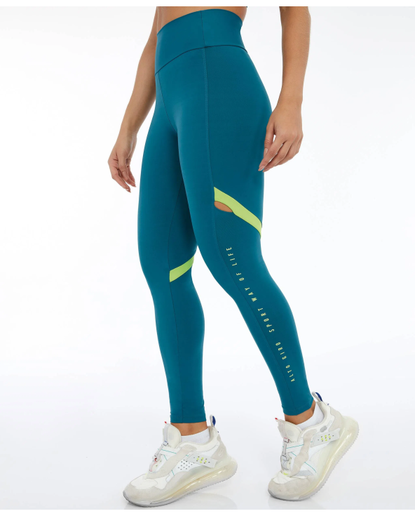 Legging Bodytex Vazado Lateral Sport Way Verde Running