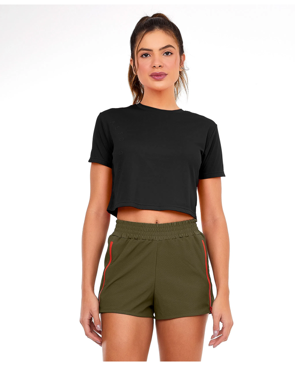 T-Shirt Skin Fit Cropped 1983 Preto