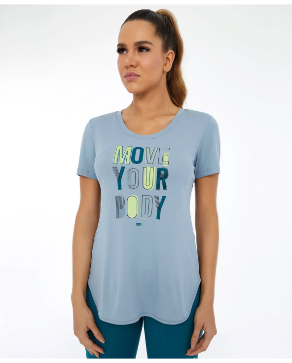 T-Shirt Skin Fit Inspiracional Cinza Wind