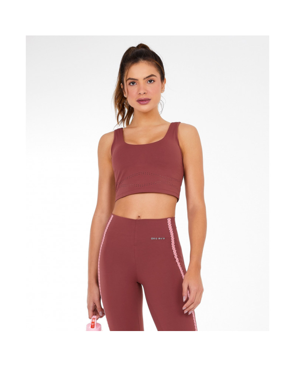 Top Bodytex Ii Com Laser Marrom Mahogany