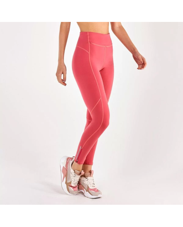 Legging Supplex Ziper Barra Coral