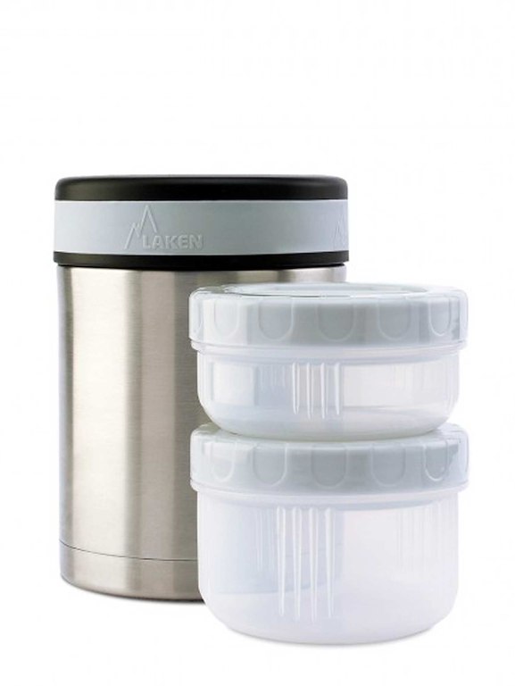 LAKEN STAINLESS STEEL THERMO FOOD FLASK 1L WITH INTERIOR CONTAINERS AND COVER
4338 RSD