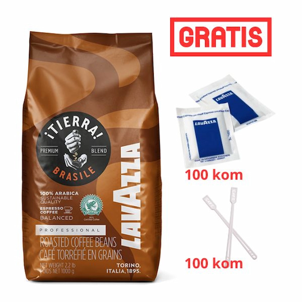 Lavazza Tierra Brasile 1kg – GRATIS Šećer+ Kašičice