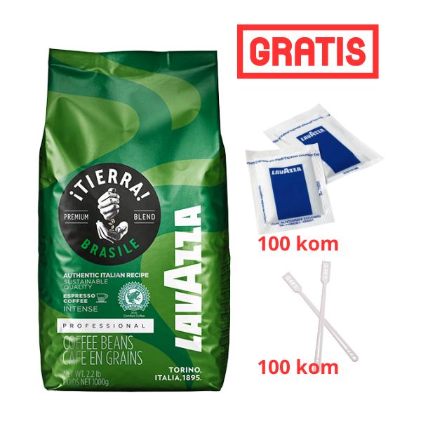 Lavazza Tierra Brasile Blend 1kg – GRATIS Šećer+ Kašičice