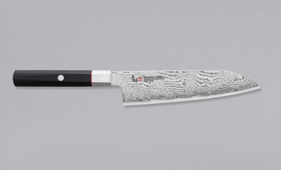 MCUSTA SANTOKU HYBRID SPLASH DAMASCUS 180 MM