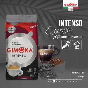 GIMOKA INTENSO PRŽENA MLEVENA KAFA ZA ESPRESSO I ZA MOKA APARAT 250GRAMA